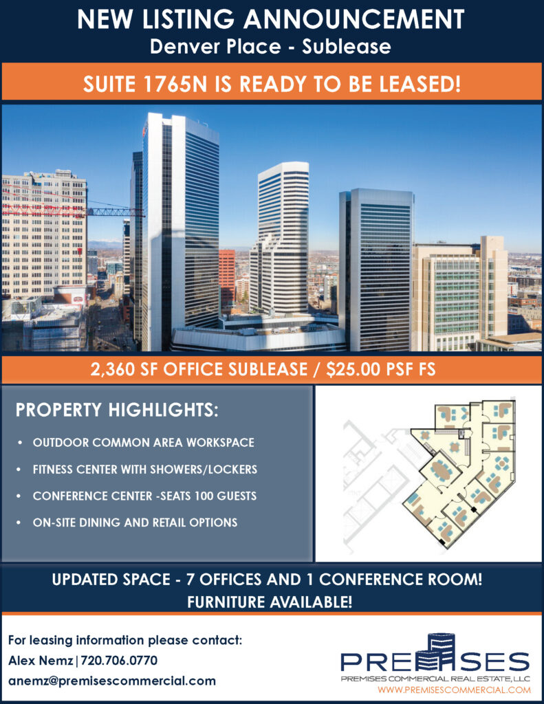 New Sublease - Denver Place | Denver office Space